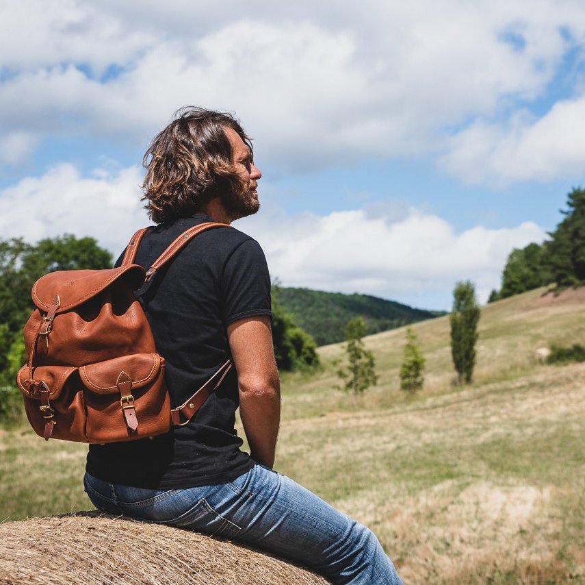 Sac rando n°2 : Grand sac à dos homme cuir artisanal