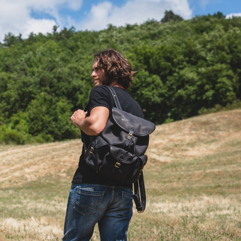Sac rando n°2 : Grand sac à dos homme cuir artisanal